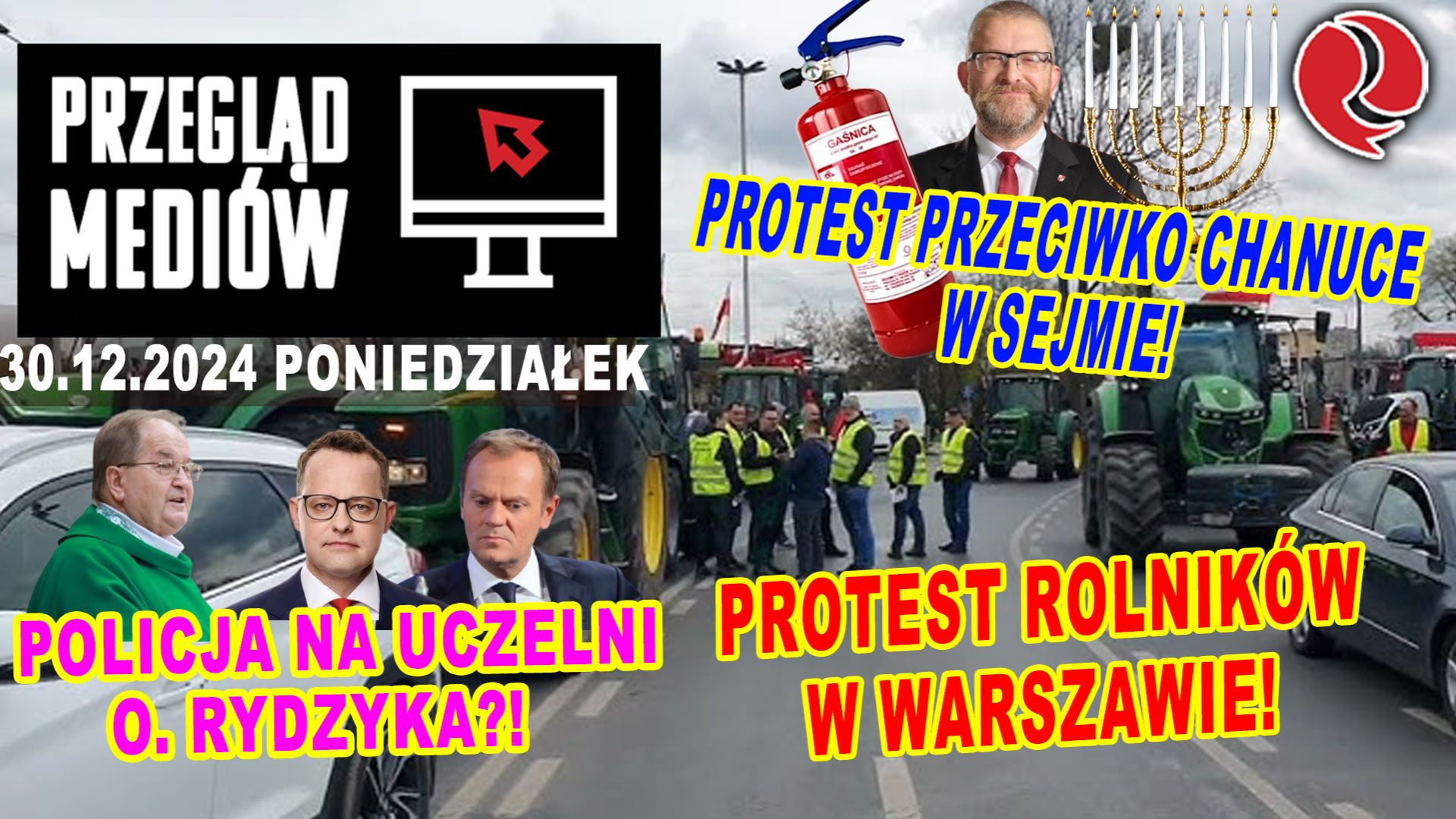 Protest przeciwko Chanuce w Sejmie! Protest rolników w Warszawie ...